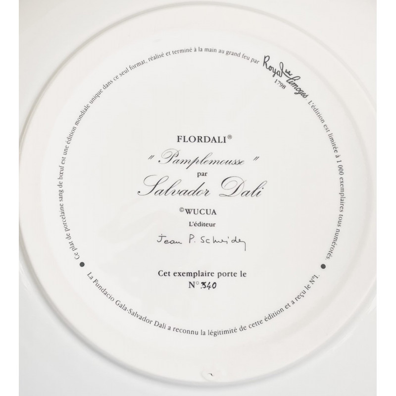 Grand plat en porcelaine de Limoges "Pamplemousse érotique" par ...